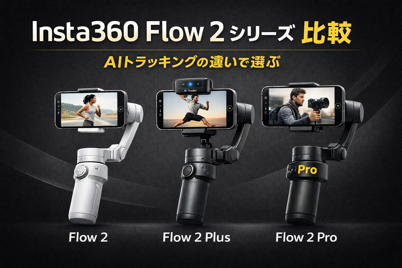 Insta360 Flow 2 / Flow 2 Plus / Flow 2 Proを徹底比較｜AIトラッキングの違い・付属キット・用途別 ...